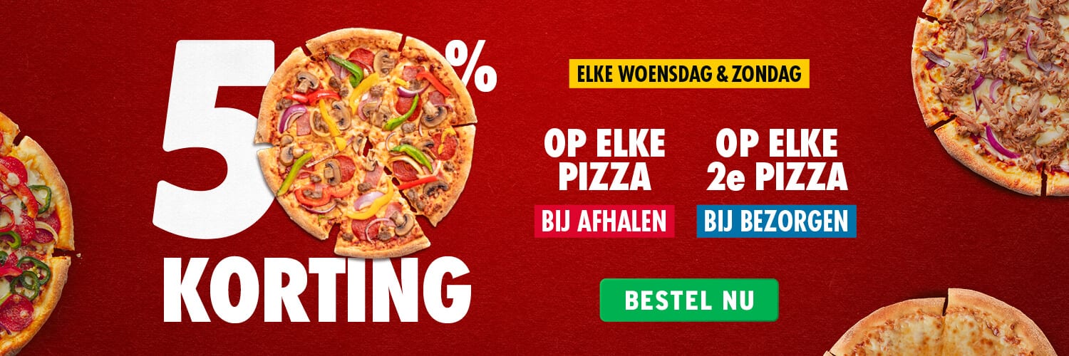 50% korting op pizza | Domino's